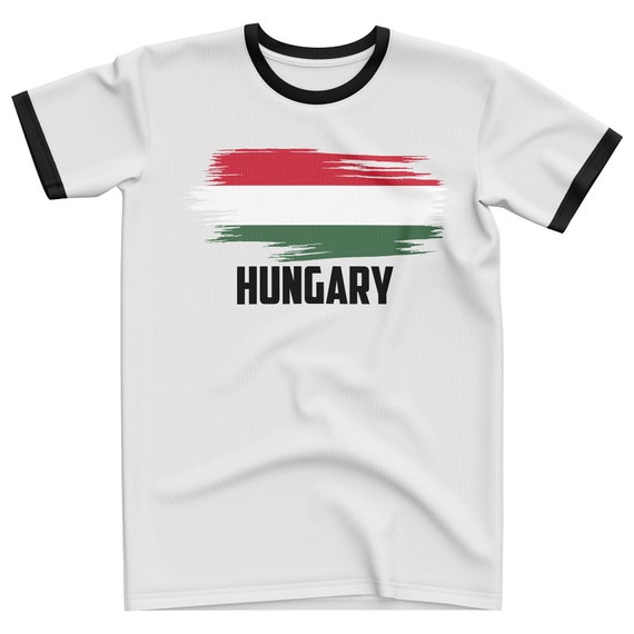 Hungary Flag T Shirt Hungary Tshirt Ringer White Black | Etsy
