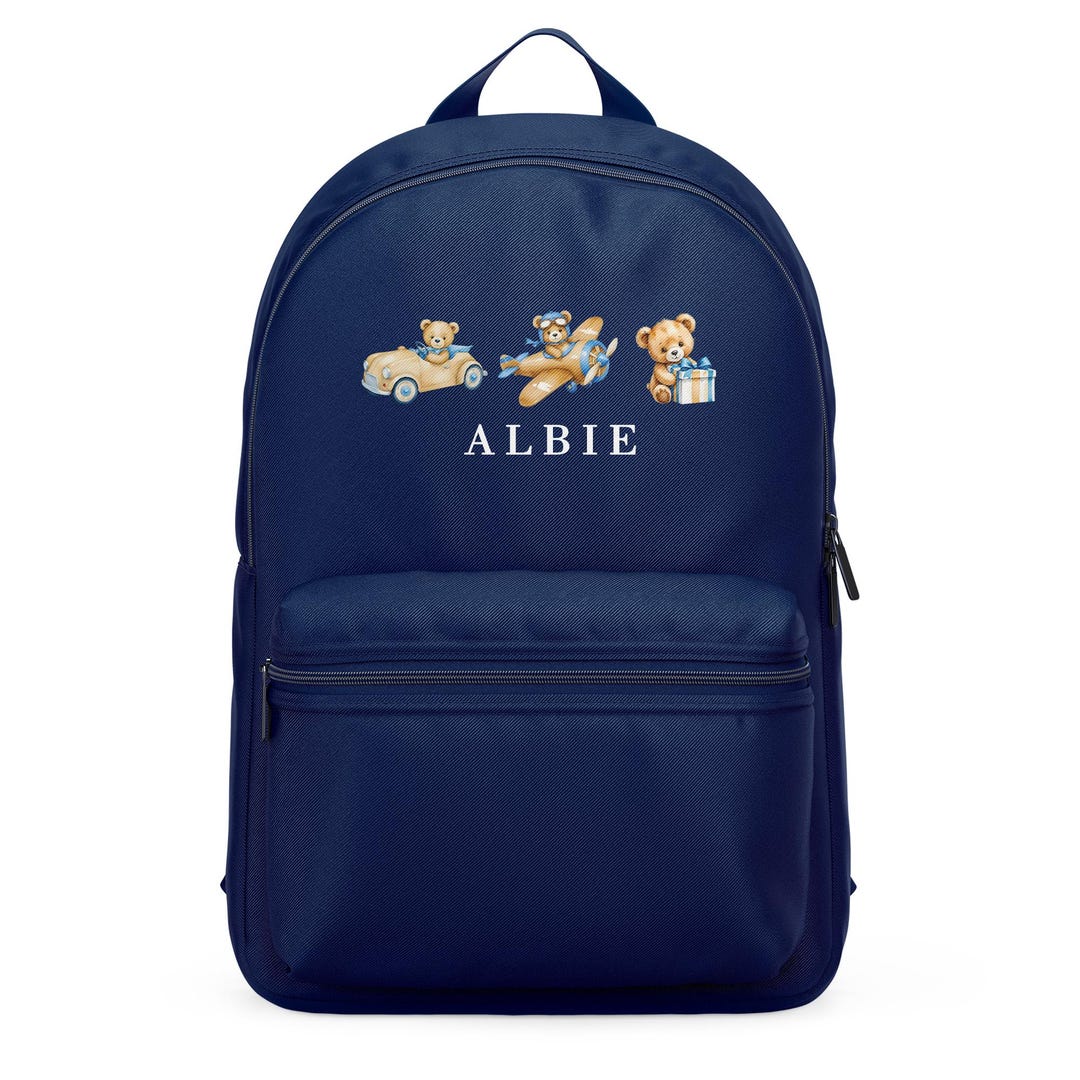 Personalised Teddy Bear Mini Backpack for Boys, Custom Name Bag ...