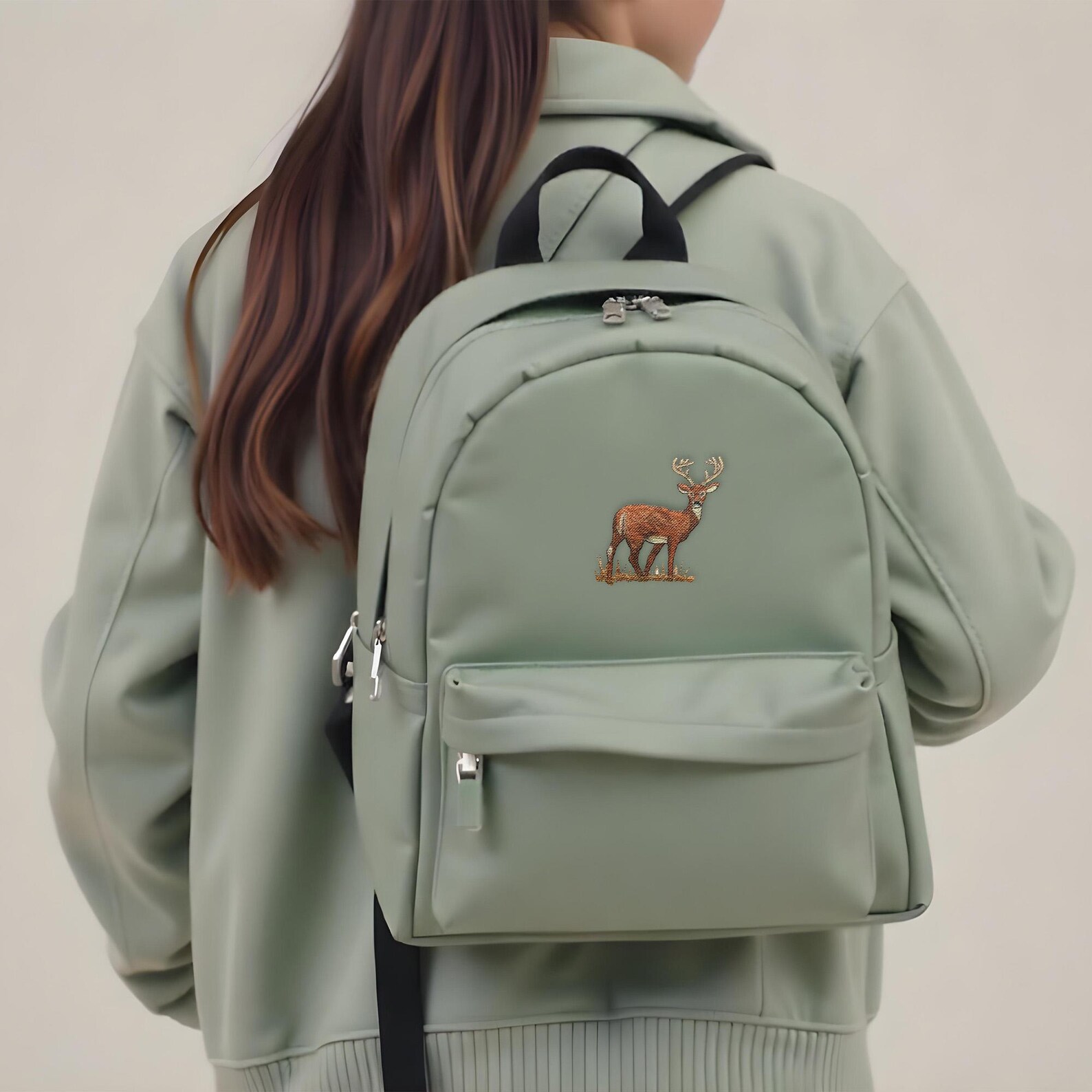 Embroidered Deer Mini Backpack, Woodland Animal Mini Bag, Small Deer ...