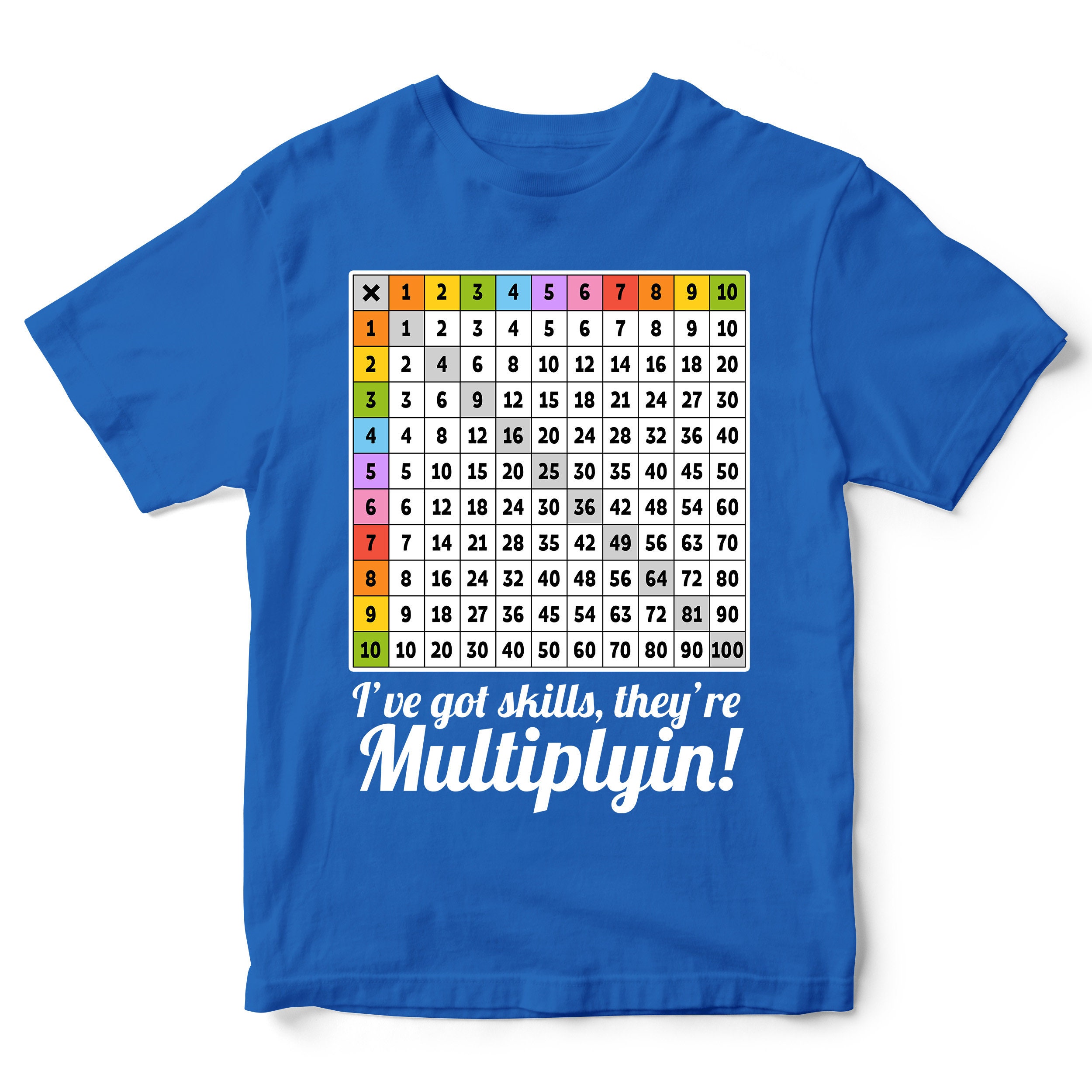 Maths Times Tables Grid Learning T Shirt Funny Multiplication - Etsy UK