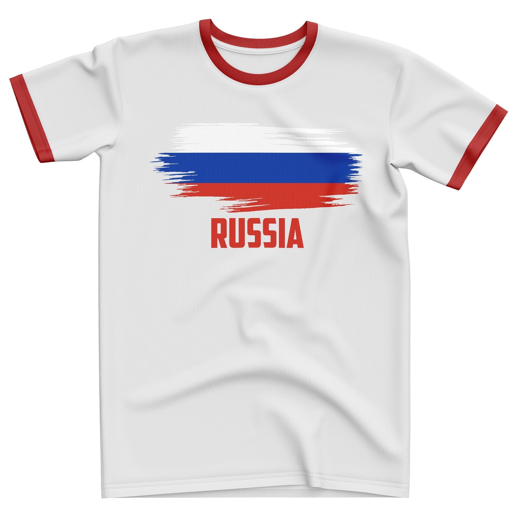 Russia Flag T Shirt Russia Tshirt Ringer White Red Russia | Etsy