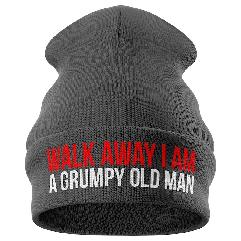 Grumpy Old Man Funny Beanie Hat EMBROIDERED Beanie Gift for - Etsy