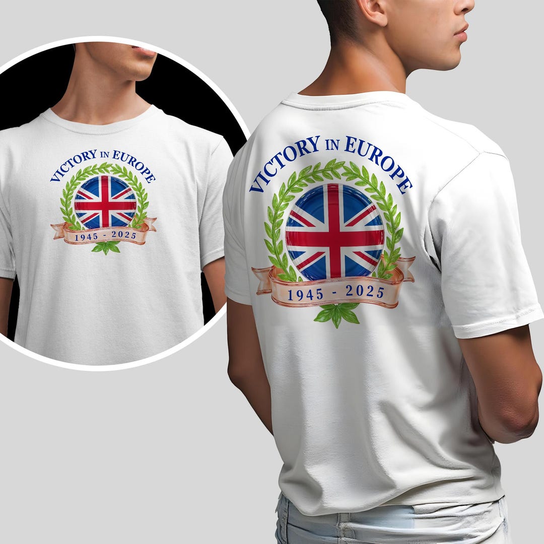 Patriotic VE Day Union Jack Flag Front and Back Men T Shirts, Printed ...