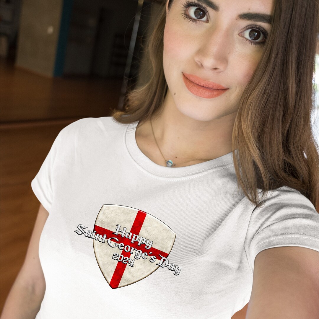 Happy St George's Day Shield T Shirt for Women, Happy St George's Day ...