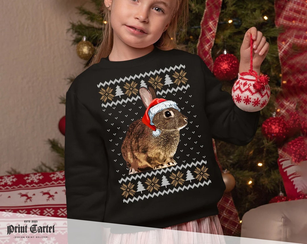 Rabbit Christmas Sweater, Rabbit Sweatshirt, Christmas Sweater ...