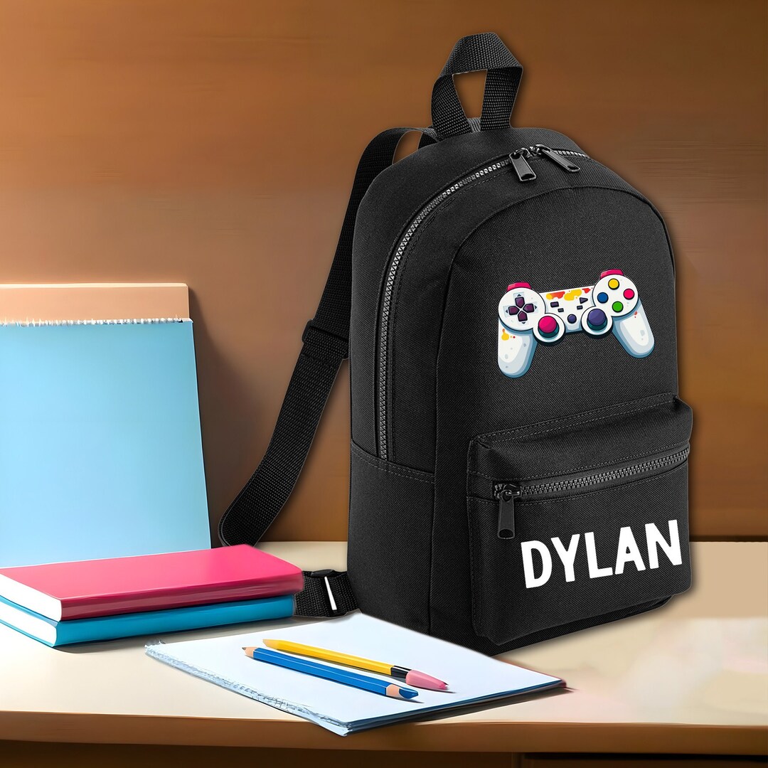 Personalised Controller Mini Backpack for Kids Boy Girl Gamer Gaming ...