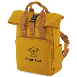 Koala Sketch Mini Roll Top Backpack for Kids, Personalised Koala ...