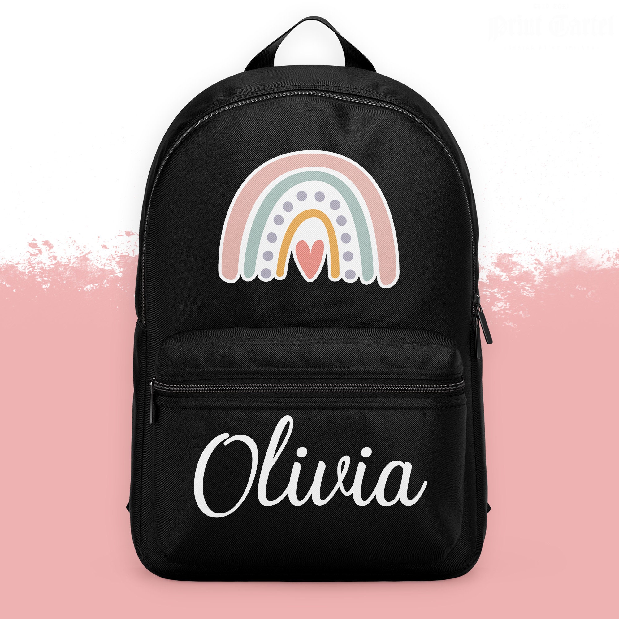 Personalised Rainbow Backpack, Kids Personalised Backpack, Rainbow ...