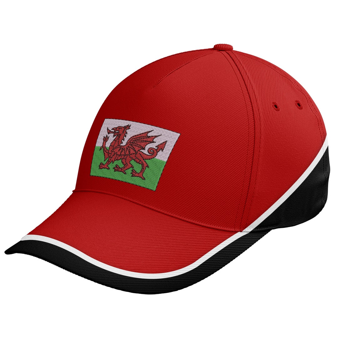 Wales Emblem Teamwear Cap for Men, Embroidered Wales Emblem Cap, Rugby ...