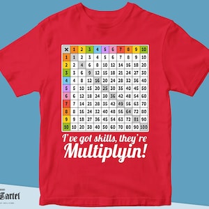 Maths Times Tables Grid Learning T Shirt, Funny Multiplication Math Tee ...