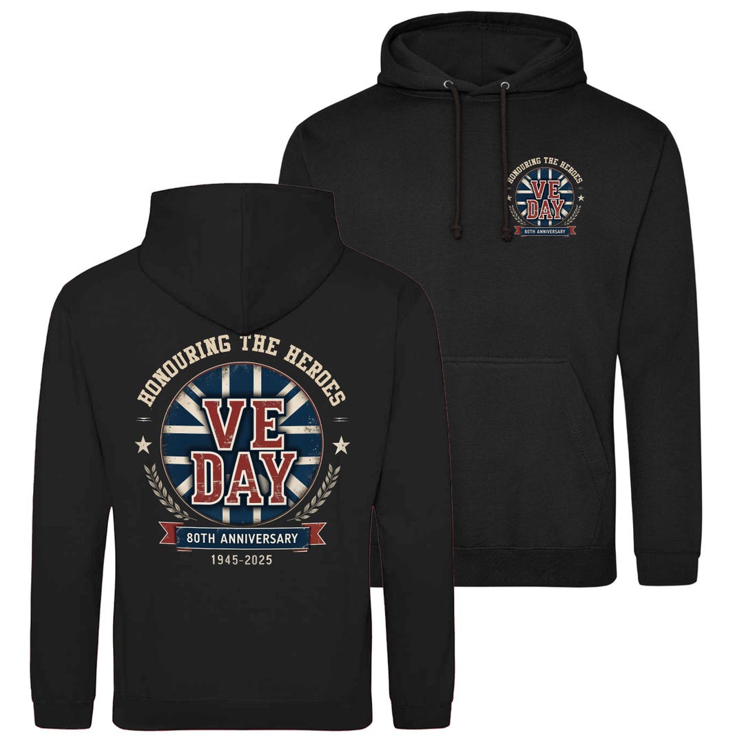 Patriotic VE Day Honouring the Heroes Front and Back Print Adult ...