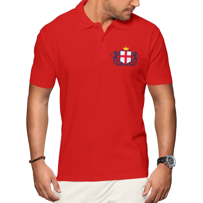 Embroidered Retro England Crest Polo Shirt Mens - Etsy