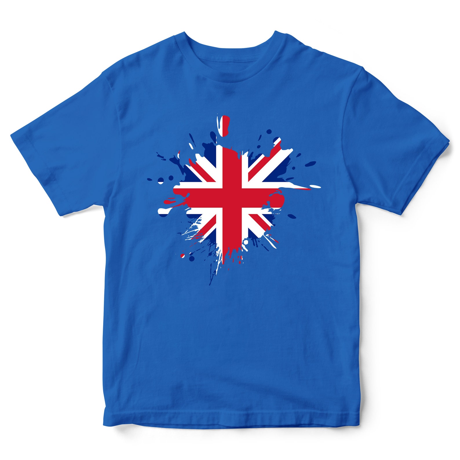 Union Jack Kids T Shirt, Union Jack Paint Splatter Tshirt for Kids ...
