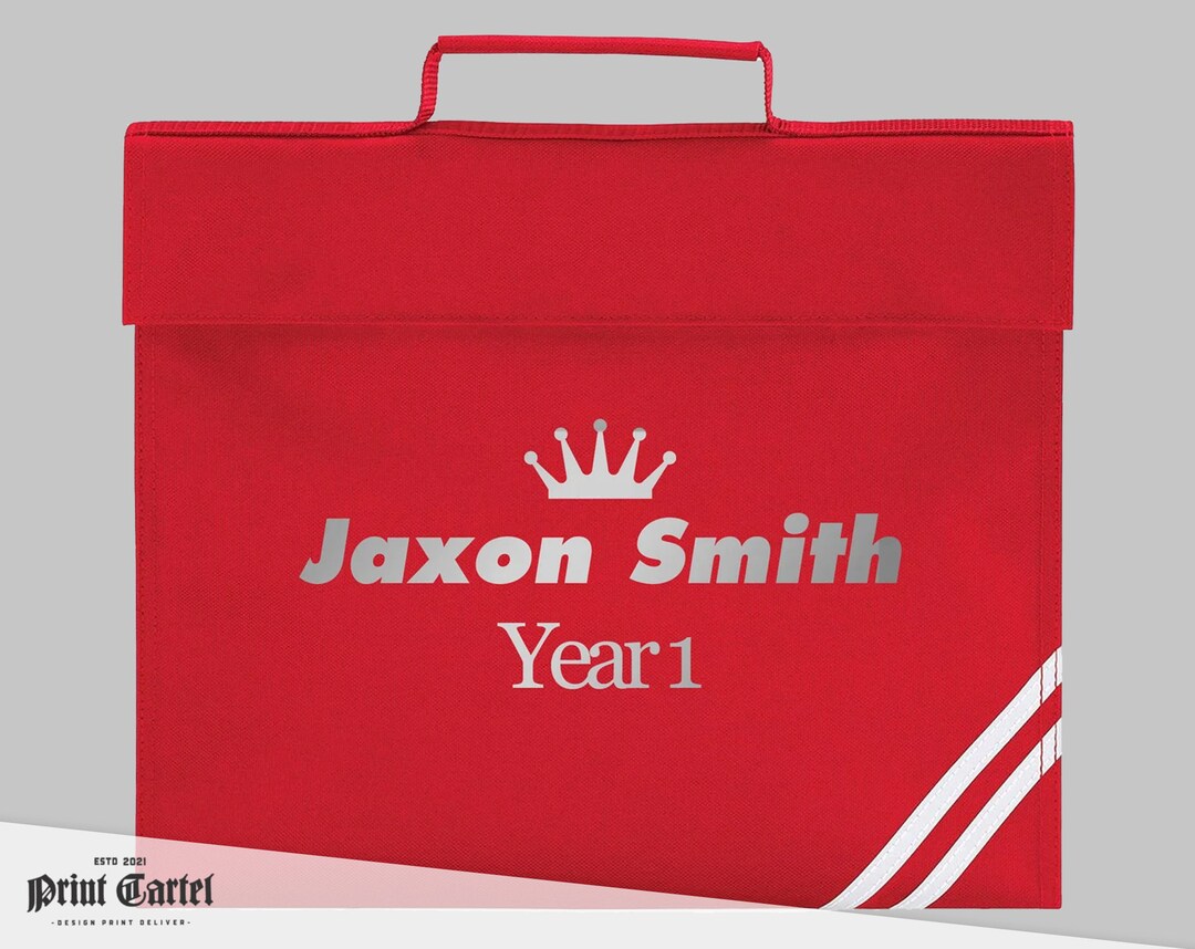Personalised Bag With Name and School Year, Personalised Book Bag ...
