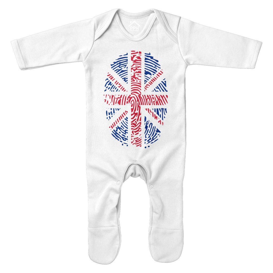 Union Jack Fingerprint Romper Suit for Baby, Union Jack Flag Romper ...