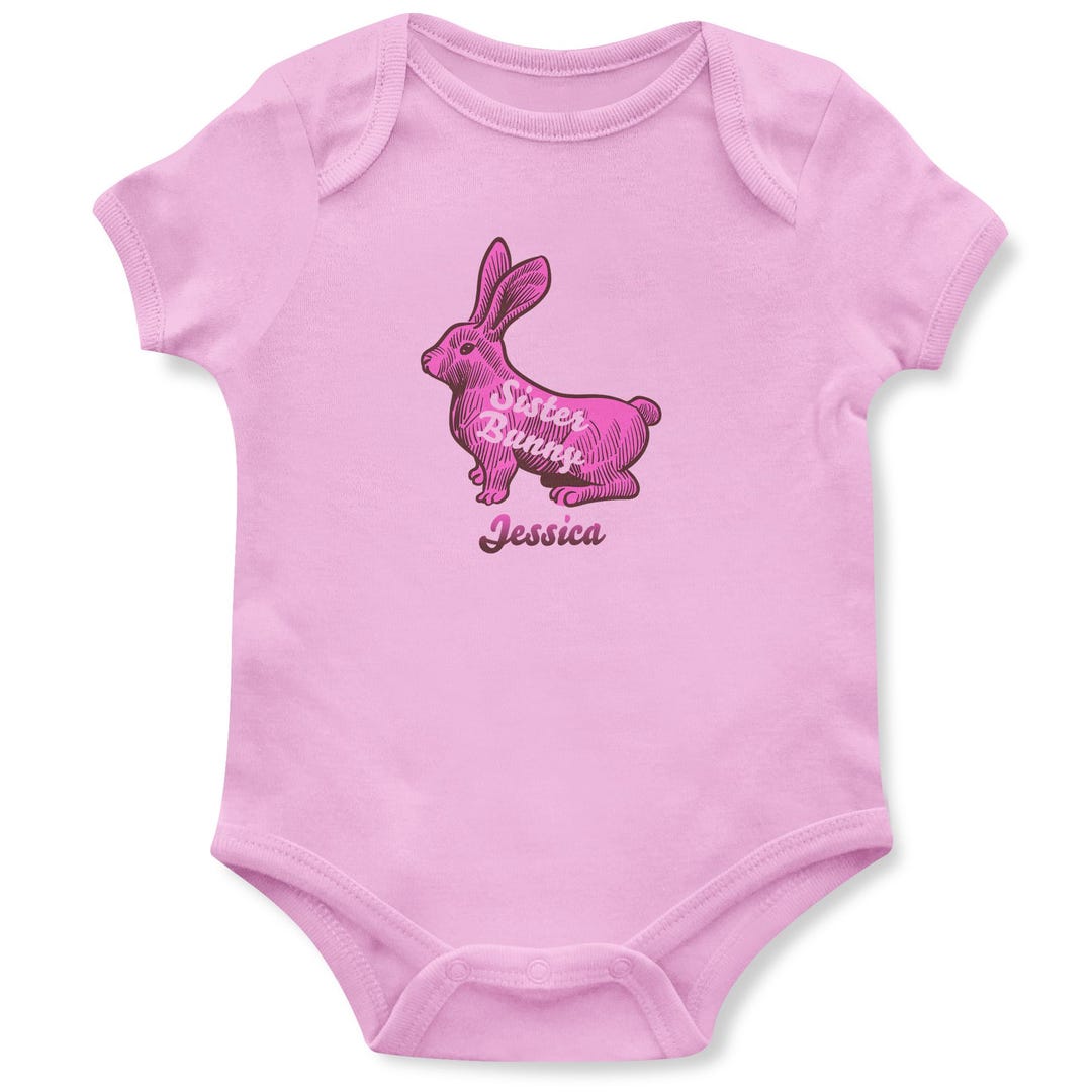 Personalised Sister Easter Bunny Babygrow for Baby, Customised Easter ...