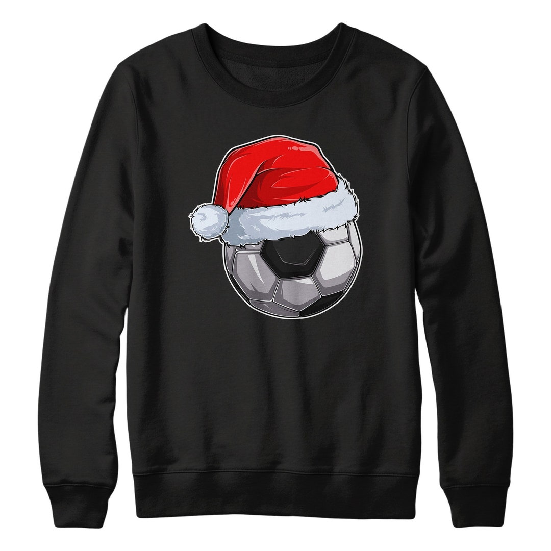 Football Santa Hat, Football Christmas Sweatshirt for Boys Girls Unisex ...