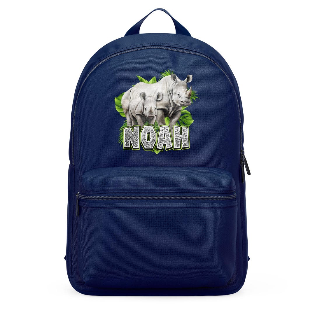 Safari Rhino Kids Custom Mini Backpack, Rhinoceros Design With ...