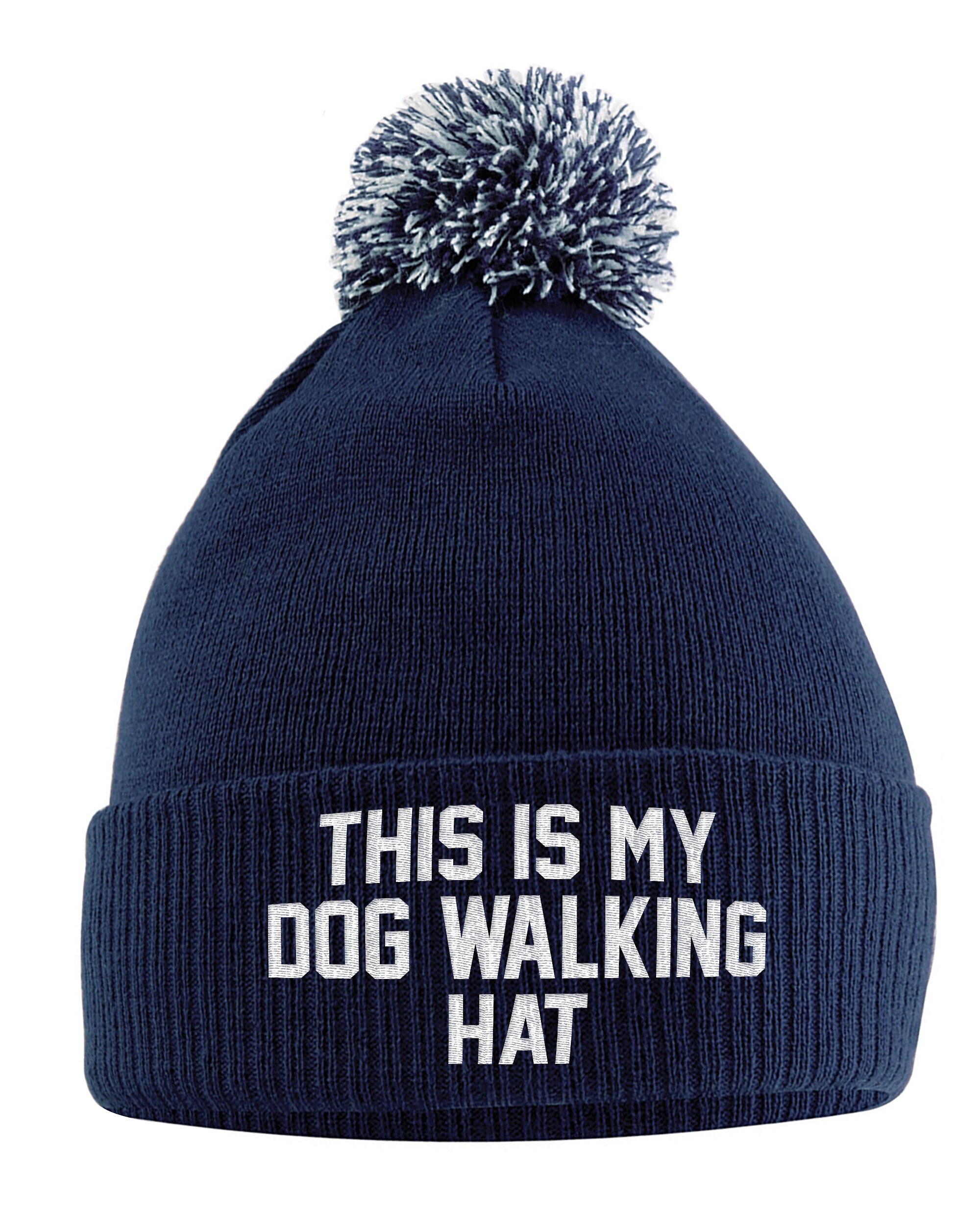 Dog Walking Hat, Funny Bobble Hat for Dog Walkers, Pet Animal Lover ...
