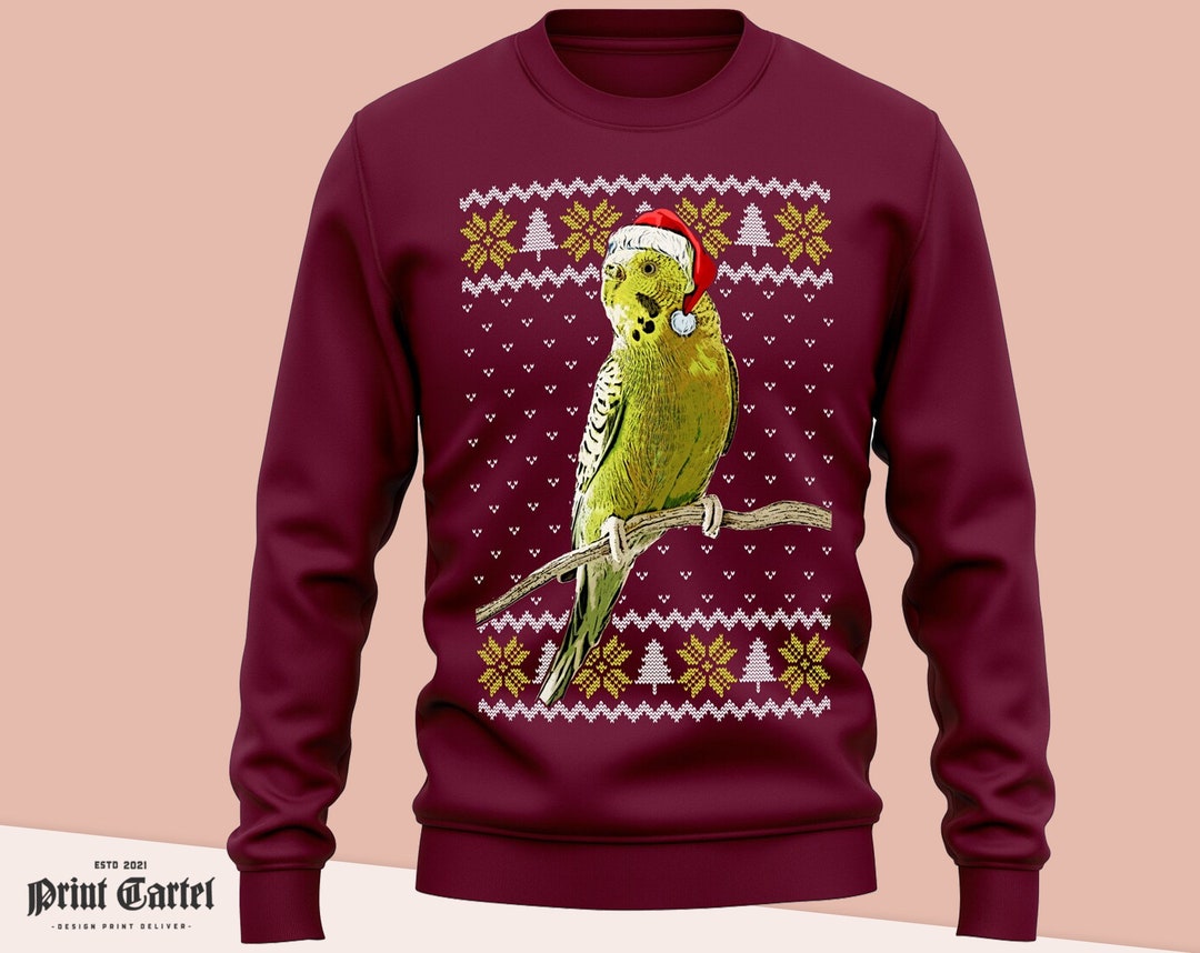 Budgie Christmas Sweater, Budgie Sweatshirt, Christmas Sweater ...