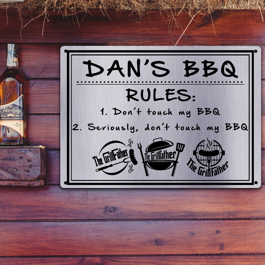 Personalised BBQ Rules Sign for Garden & Outdoor, Personalised BBQ ...