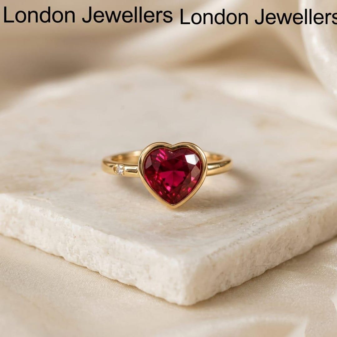 Heart Ruby Ring in 14K Gold - Dainty Red Gemstone Anniversary Gift for ...