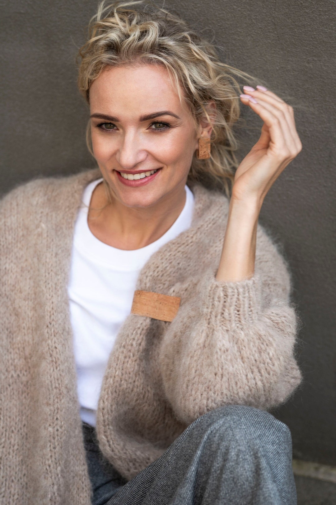 Cork Brooch Pin, Cork Badge, Cork Jewelry, Rectangle Cork Brooch Pin ...