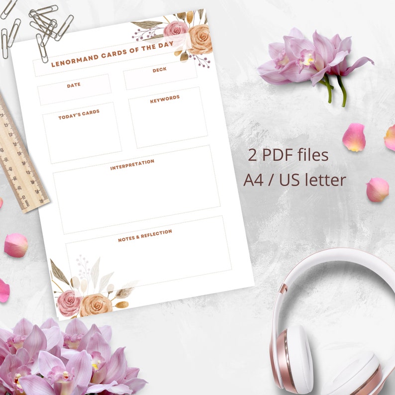 Lenormand Cards of the Day - Tracker - Journal - Printable - PDF ...