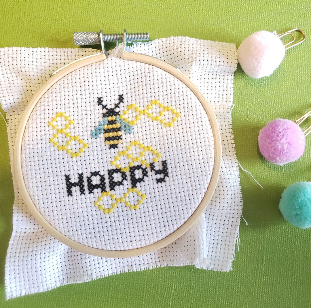 Bee Happy - Printable Cross Stitch Pattern - Etsy