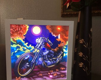 Motorcycle Shadow Box - Etsy