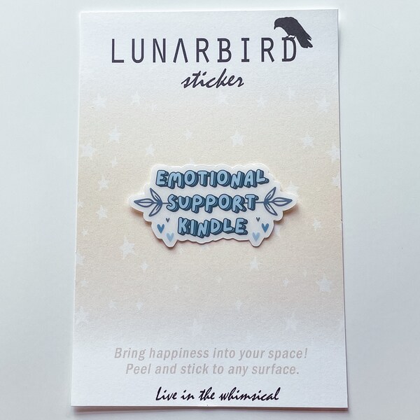 Emotional Support Kindle Sticker - Etsy