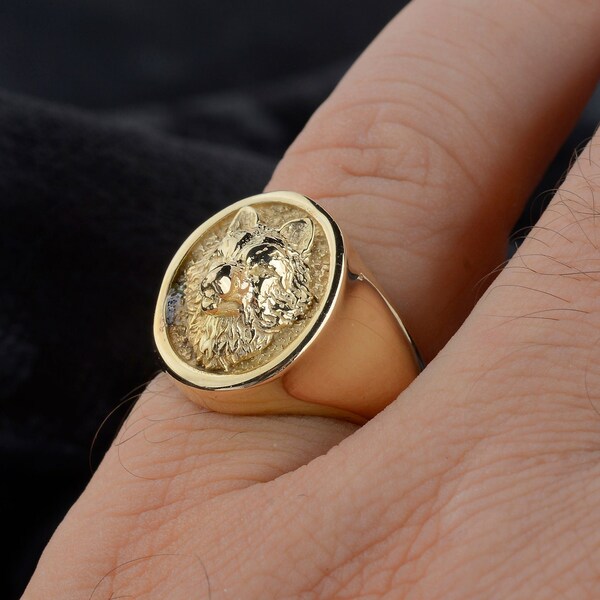 Wolf Ring - Etsy