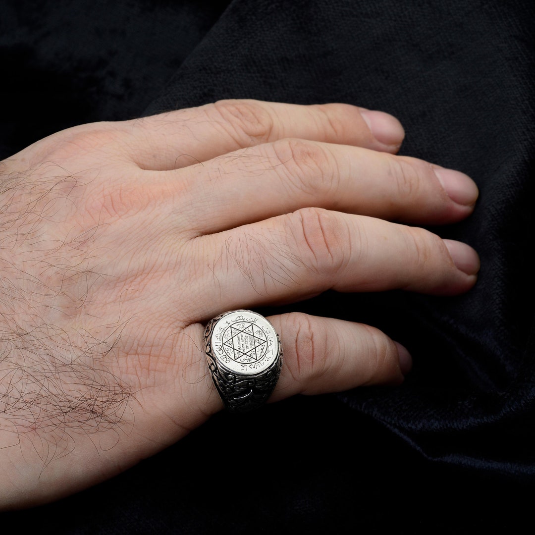 Star of David Ring, Occult Ring, Sterling Silver Mens Ring, King ...