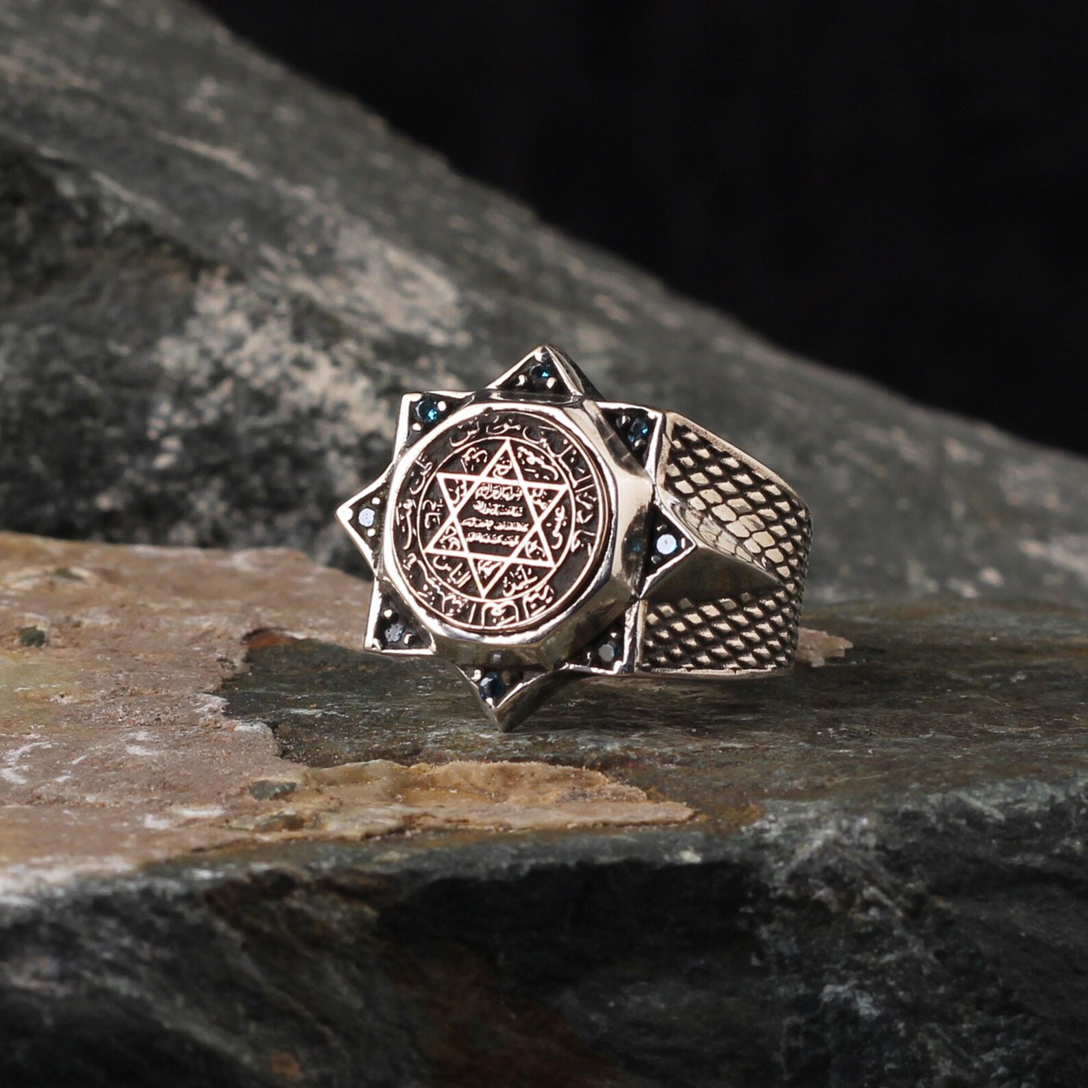 Star of David Ring Occult Ring Sterling Silver Mens Ring | Etsy