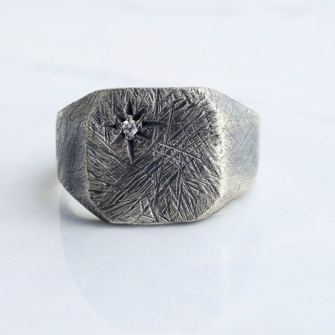 Pole Star Stone Unique Ring, Silver North Star Men Ring, Unisex ...