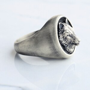 Silver Wolf Men Ring, Handmade Animal Ring, Men Ring, Sterling Silver ...