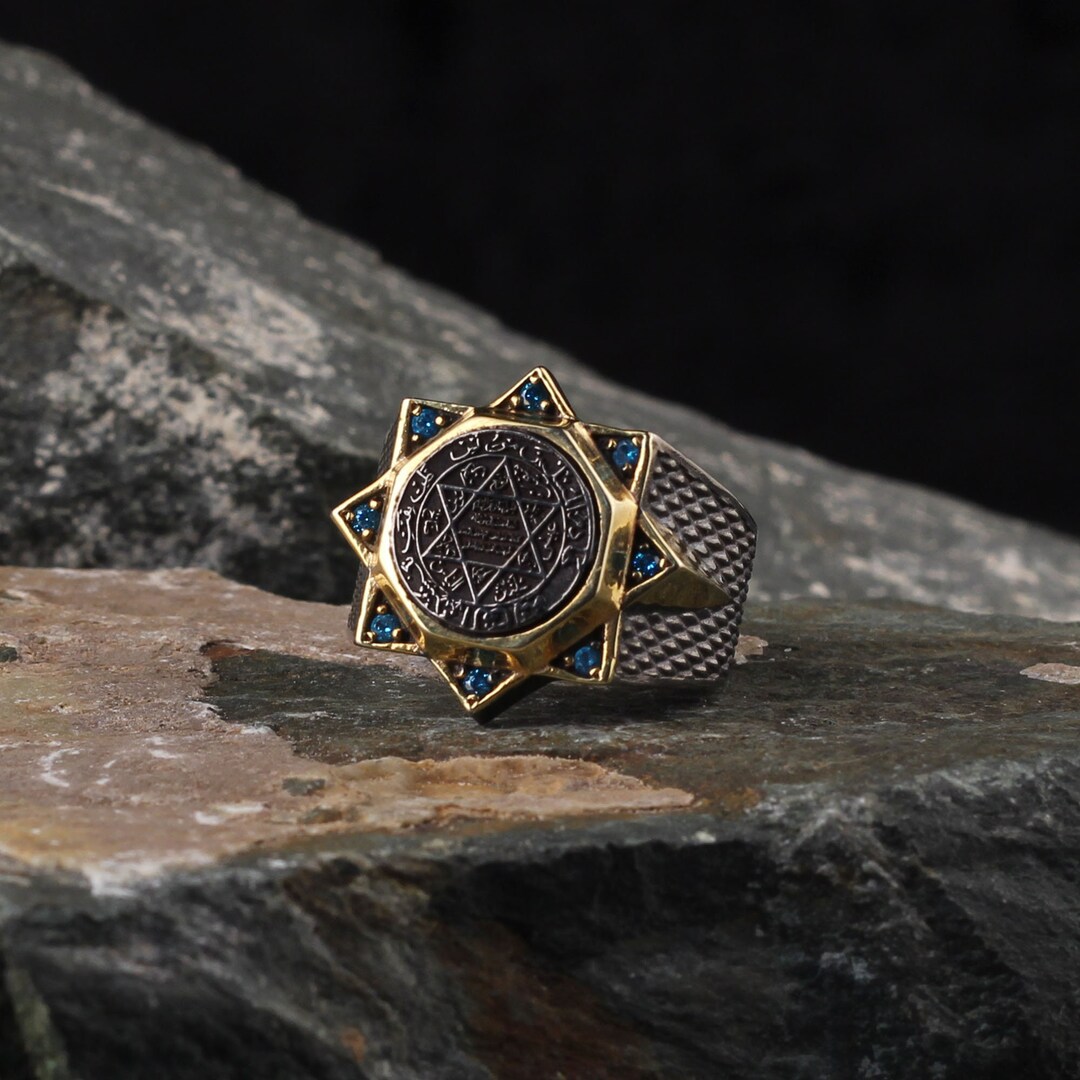Star of David Ring, Occult Ring, Sterling Silver Mens Ring, King ...