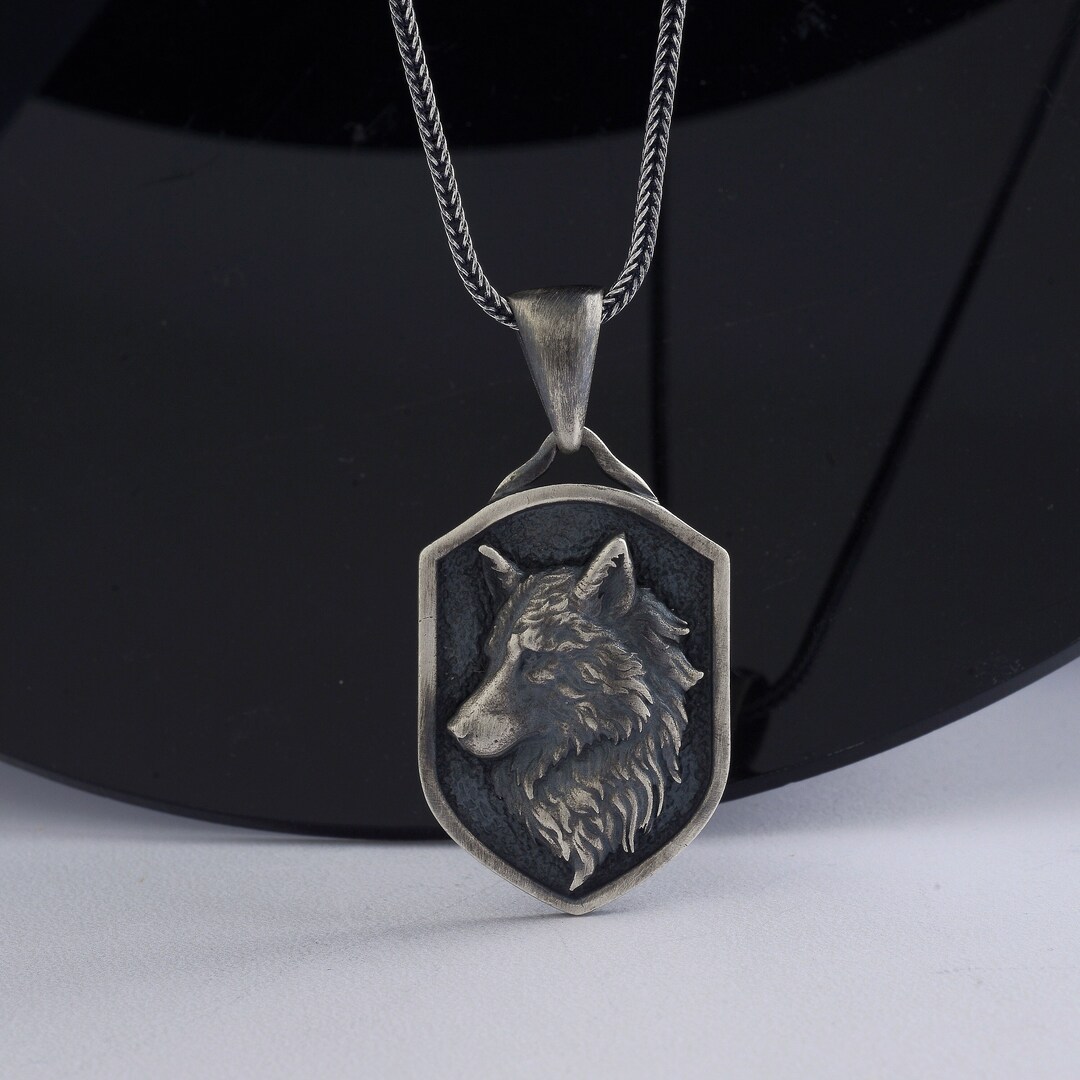 Viking Wolf Necklaces, Silver Wolf Men Pendants, Wild Animal Necklaces ...