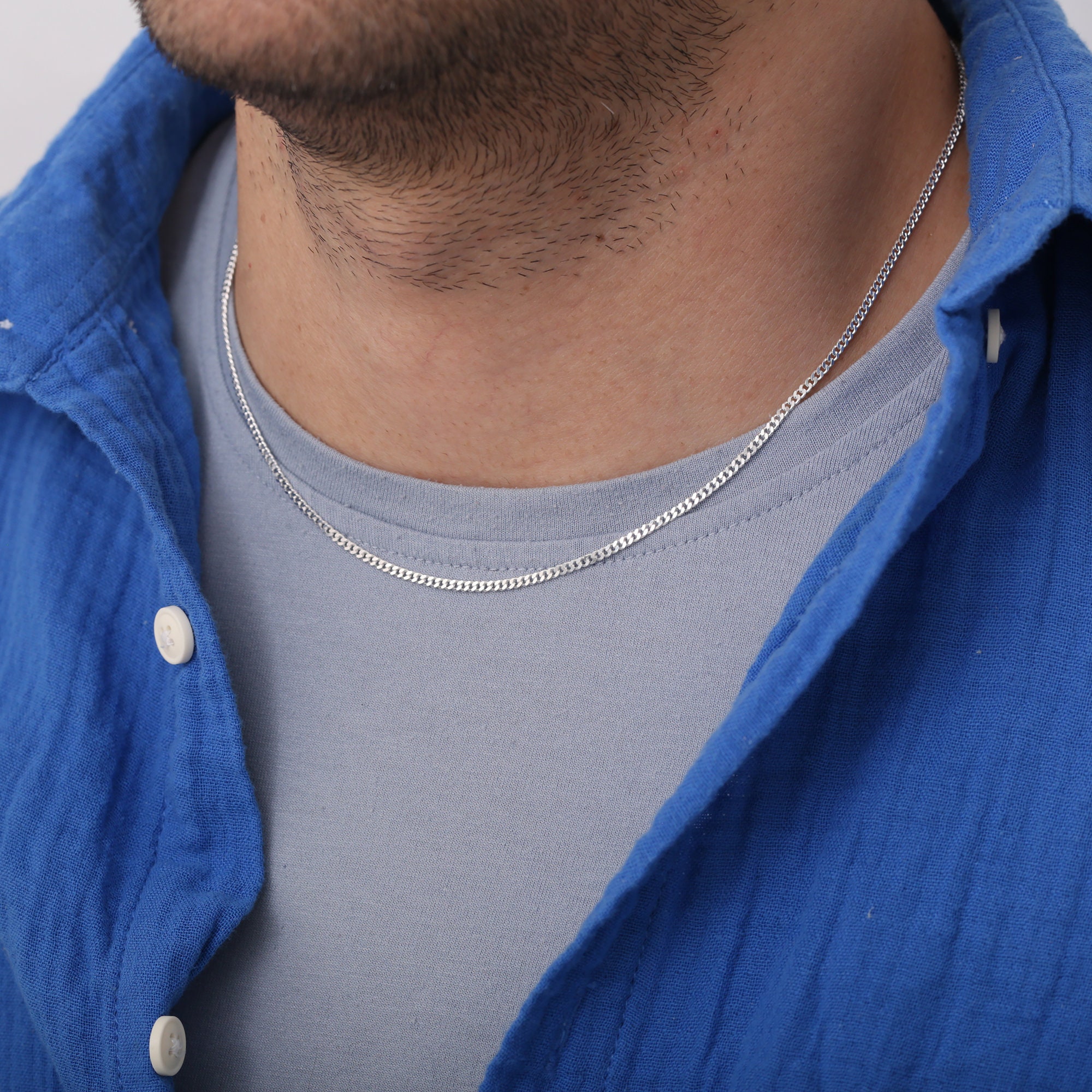 Handmade Sterling Silver Cuban Curb Chain: Solid Silver Choker - Etsy