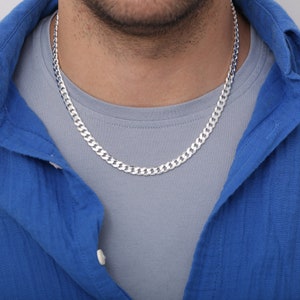 Handmade Sterling Silver Cuban Curb Chain: Solid Silver Choker - Etsy