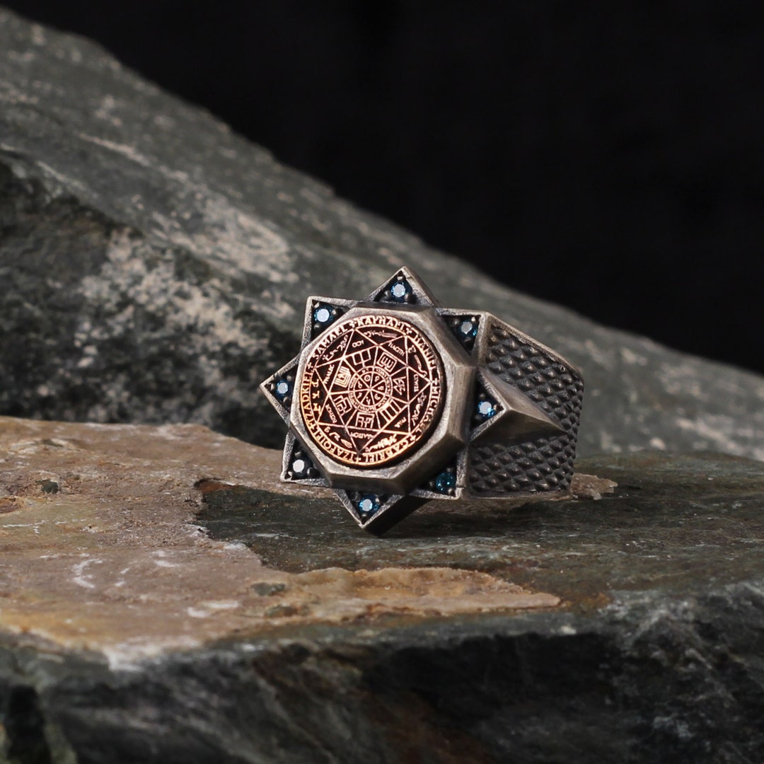 Star of David Ring, Occult Ring, Sterling Silver Mens Ring, King ...