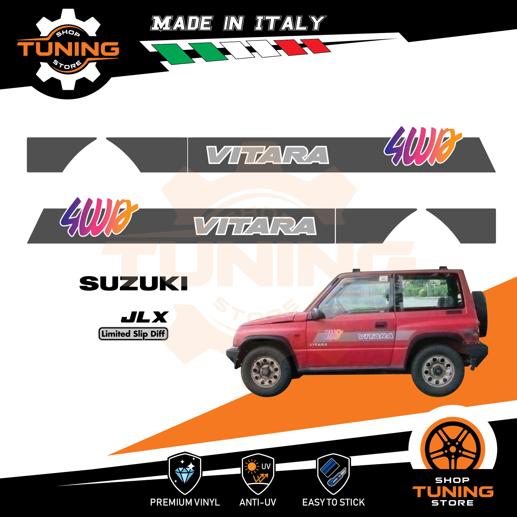 Jeep Car Sticker Kit Suzuki Vitara Jlx Limited Slip Diff 4wd 4x4 Etsy