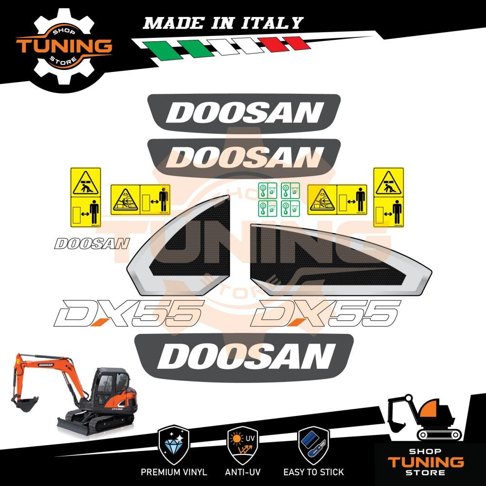 Compatible Doosan Daewoo Excavator Sticker Kit Dx10z Dx15 Dx18 Dx27z ...