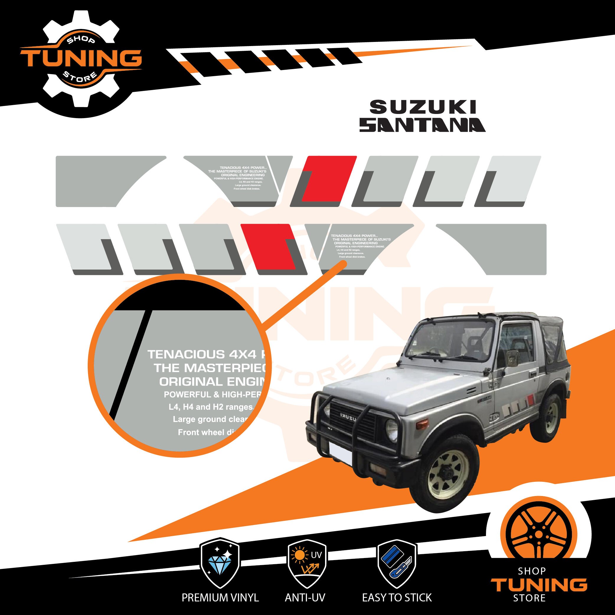 Stickers Kit Jeep Car Suzuki Santana 4WD 4X4 - Etsy