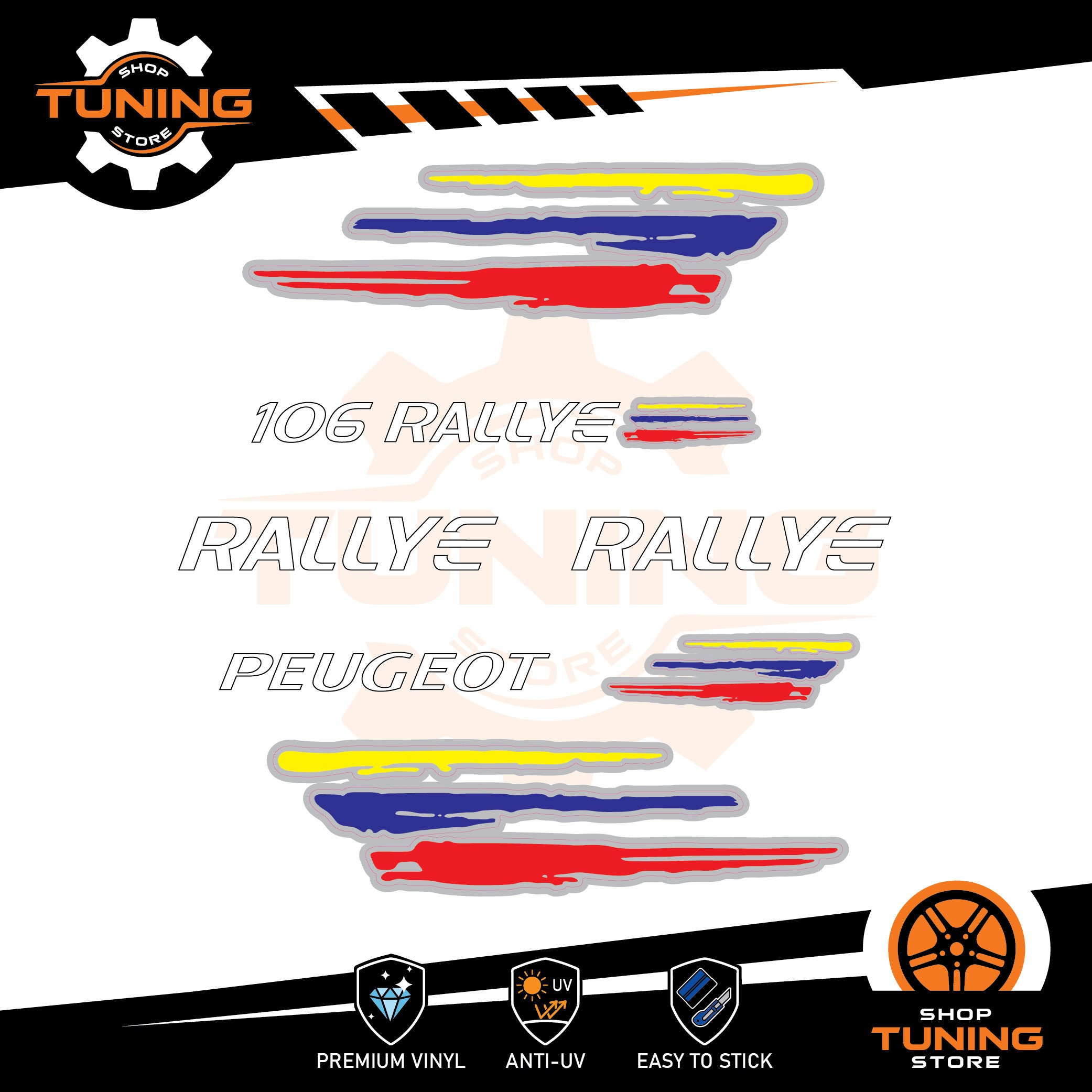 Car Stickers Kit Peugeot 106 Rallye Tuning Rally Stickers - Etsy