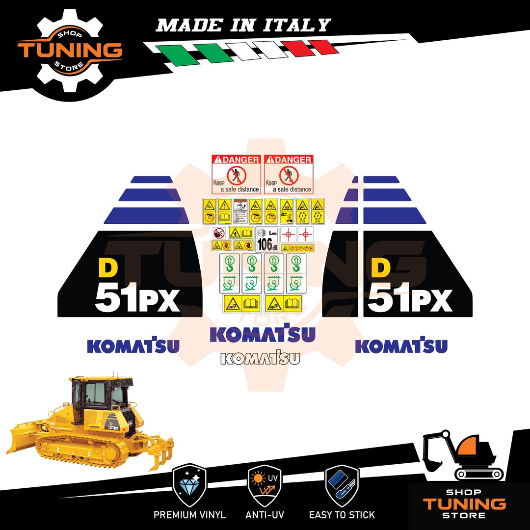 Sticker Kit Komatsu Tractor D51px-22 D51px-24 D51pxi-24 D61ex-15 D61px ...