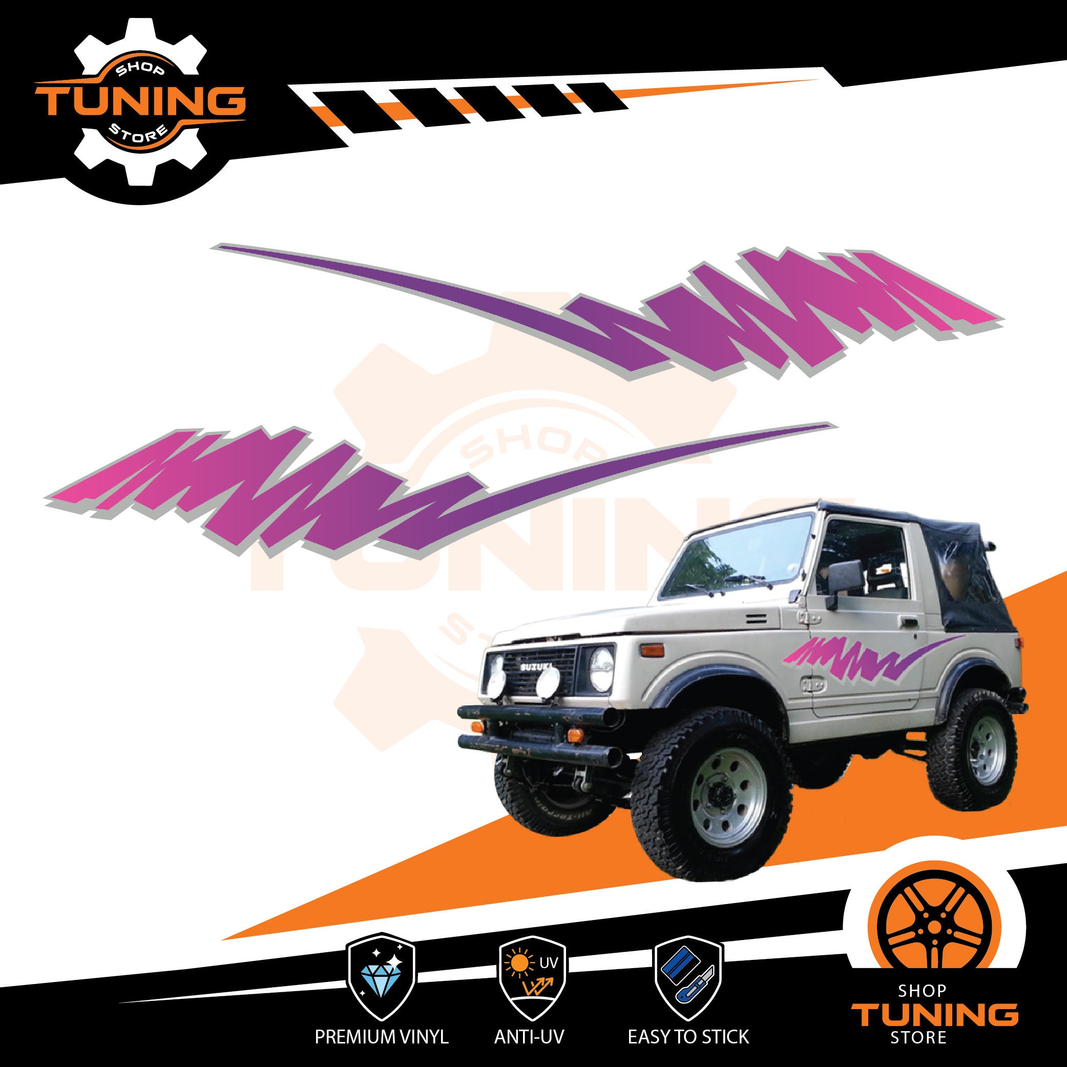 Sticker Kit Compatible With Suzuki Samurai Jimmy Santana Vitara Fuchsia ...