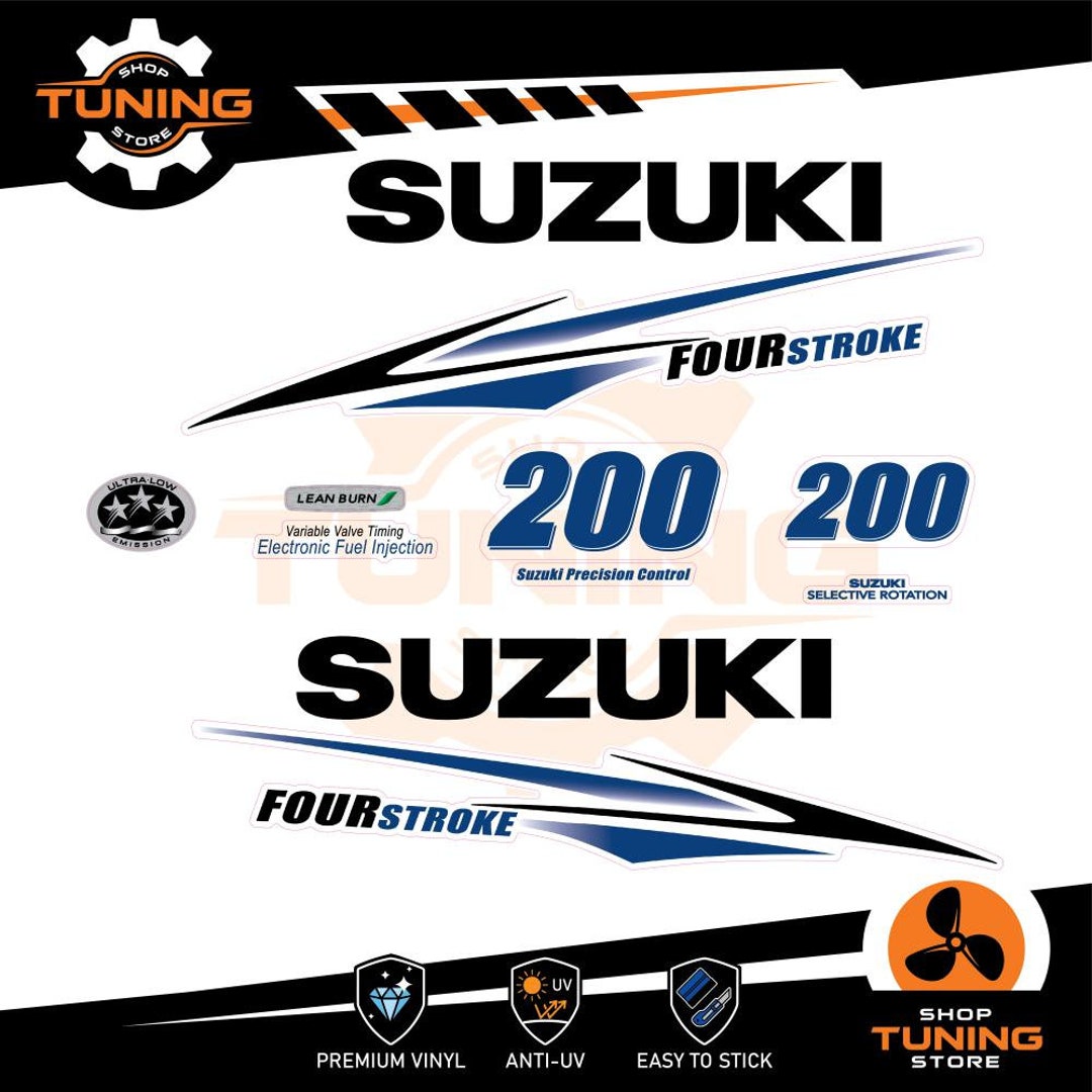 Kit Stickers Marine Engine Outboard Suzuki 200 Hp Four Stroke ...