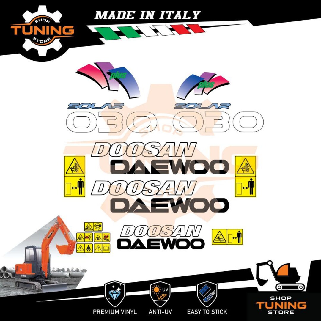Sticker Kit Compatible Doosan Daewoo Excavator Solar 010 015 030 035 - Etsy
