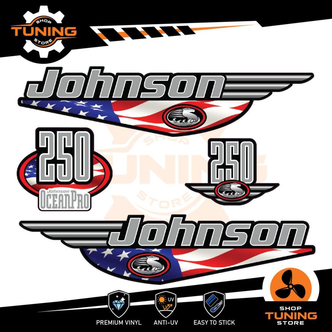 Johnson 250 Hp Ocean Pro 250 Hp Outboard Marine Engine Sticker Kit - Etsy